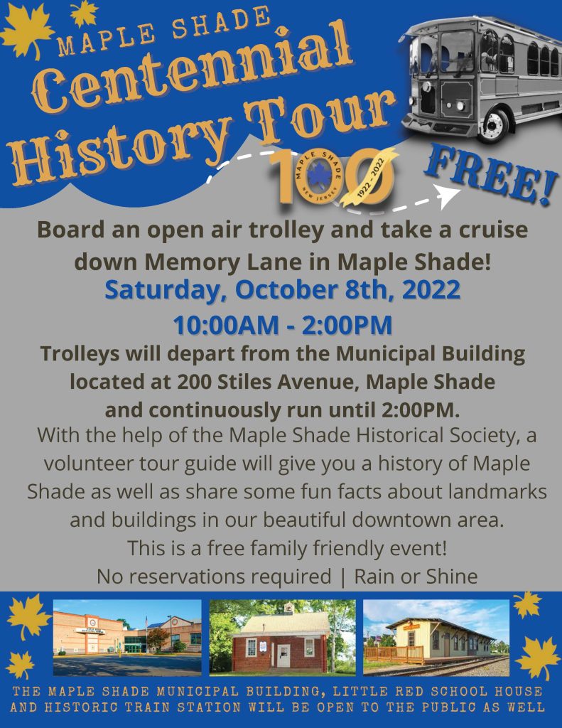 Centennial History Trolley Tour – Maple Shade Township