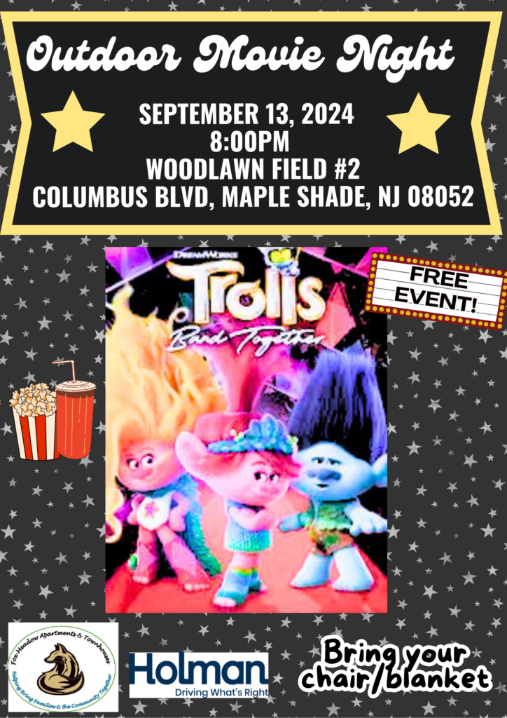September Movie in the Park – “Trolls Band Together” – Maple Shade Township
