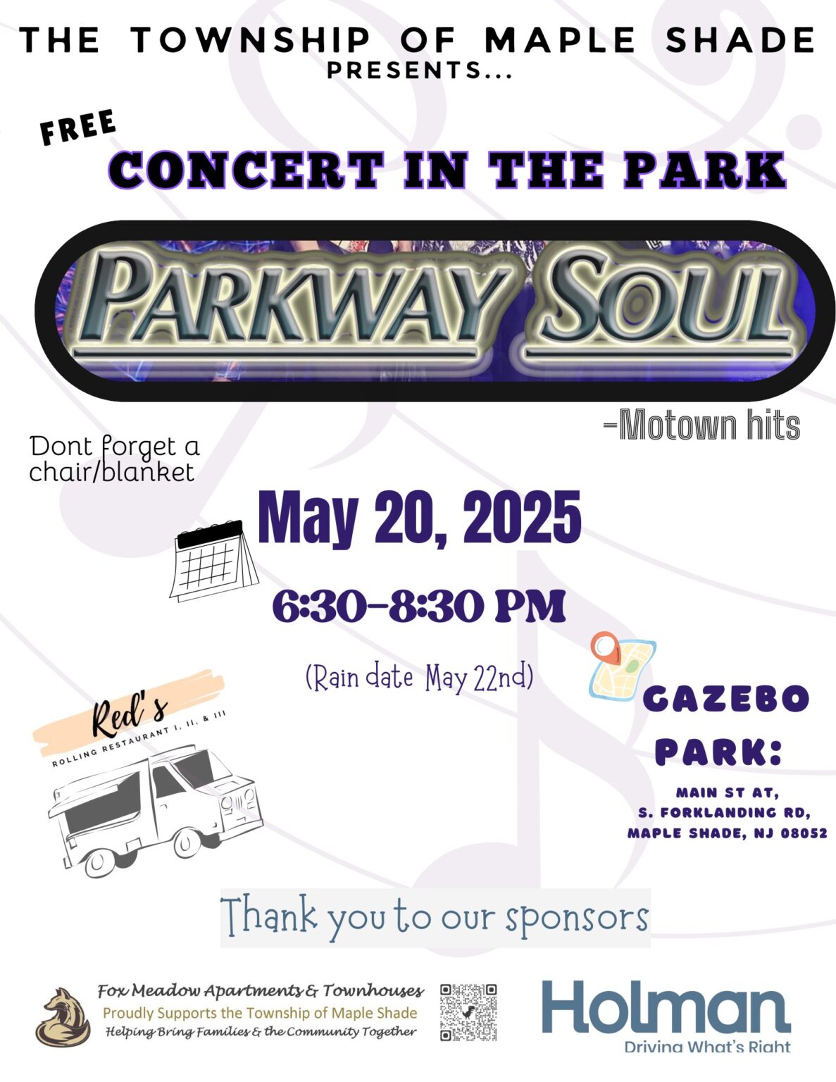 Concert in the Park featuring Parkway Soul – Maple Shade Township
