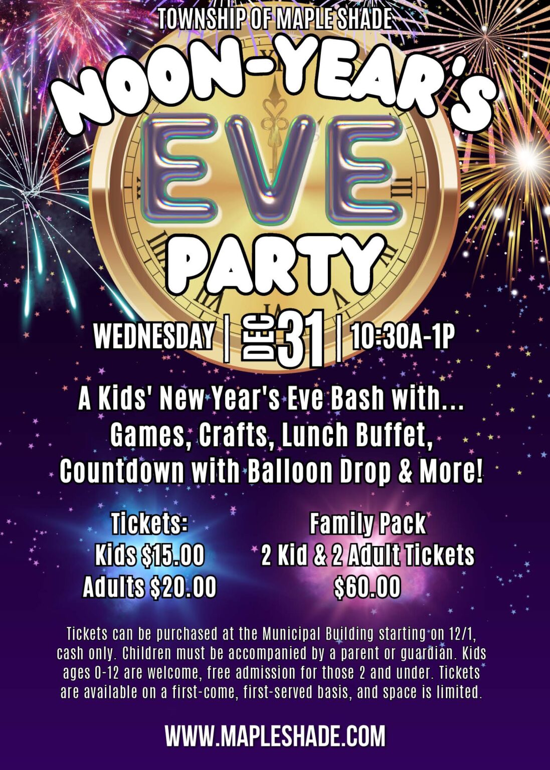 Noon Year’s Eve Party – Maple Shade Township